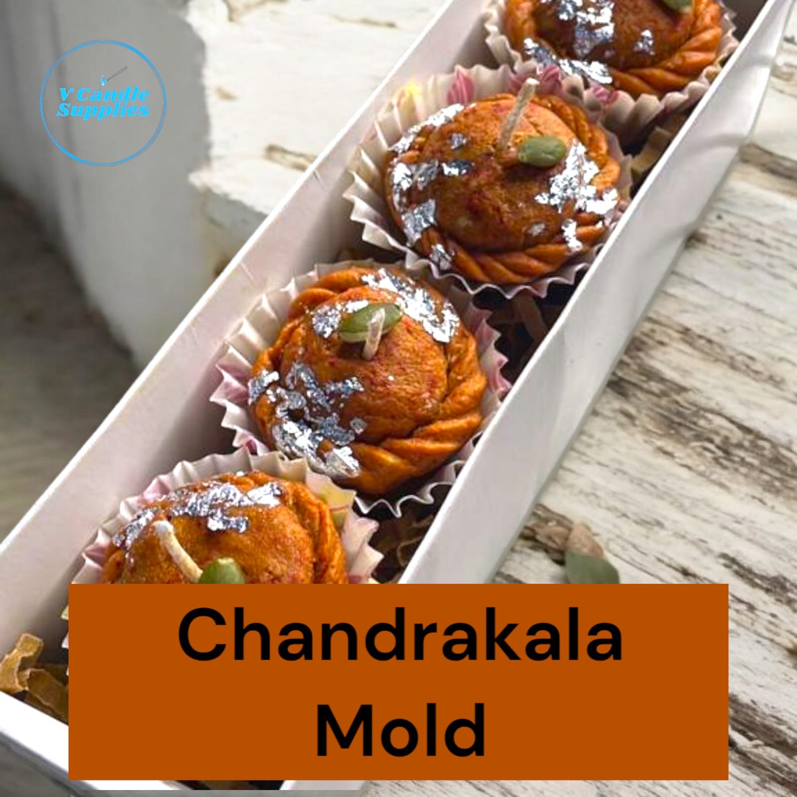 4 Cavity Chandrakala Candle Silicon Mold For Making Mithai Candles - V Candle Supplies - Raw ...