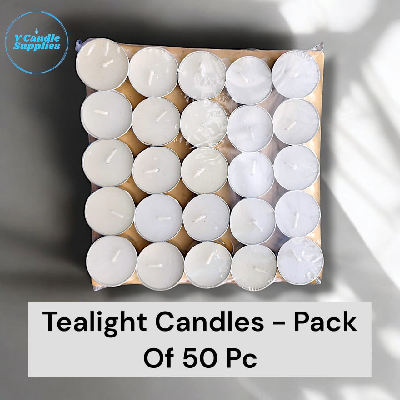 Unscented Tealight Candles Pack Of 50, White & Smokeless