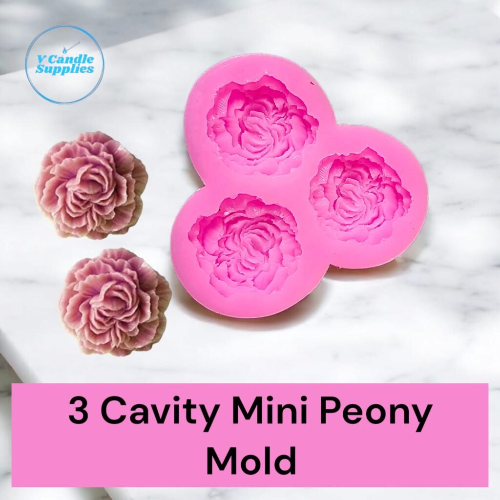 3 Cavity Mini Peony VIM013 Silicon Mold For Making Candles - V Candle ...