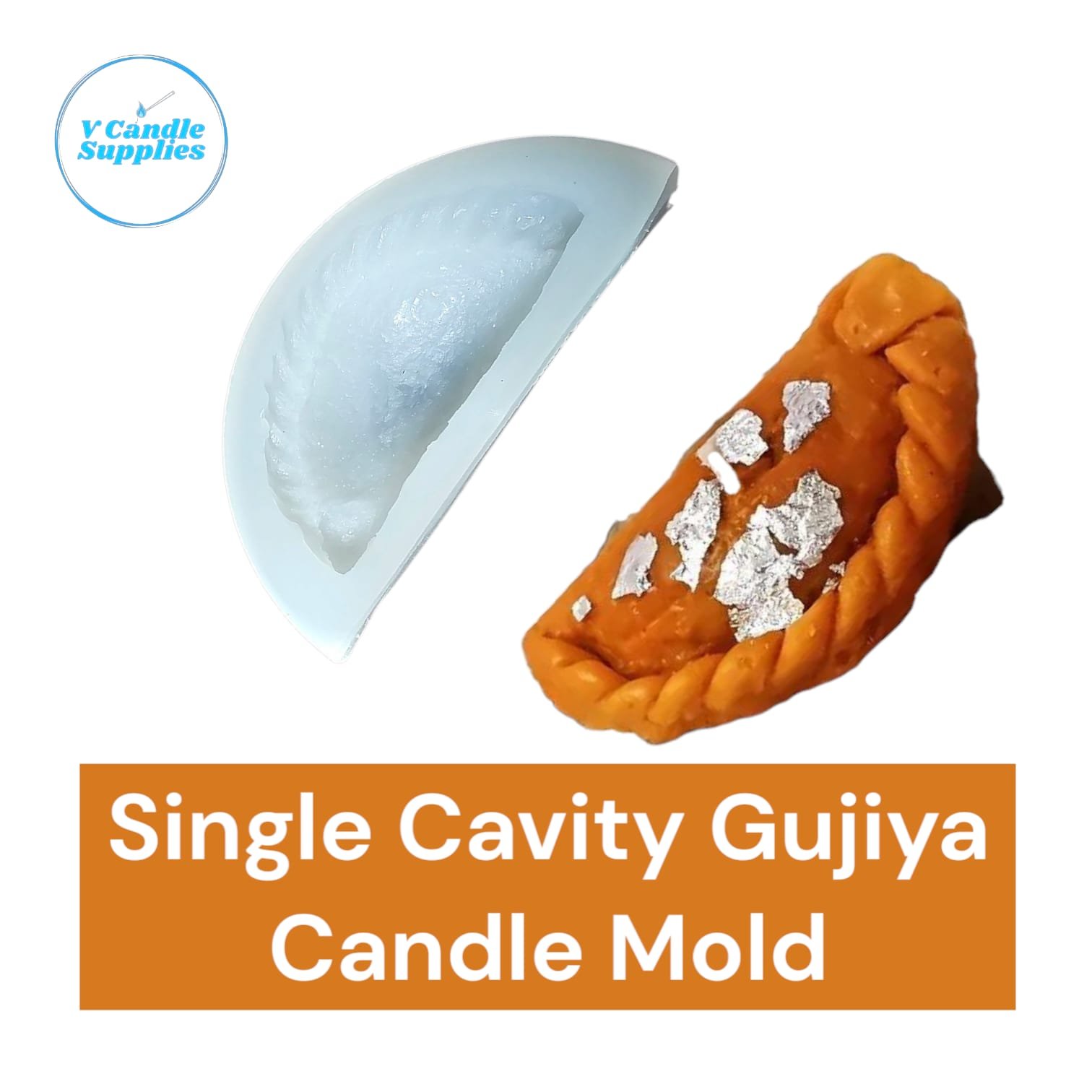 Single Cavity Gujiya Candle Mold | Silicone Mold For Making Candle - V ...