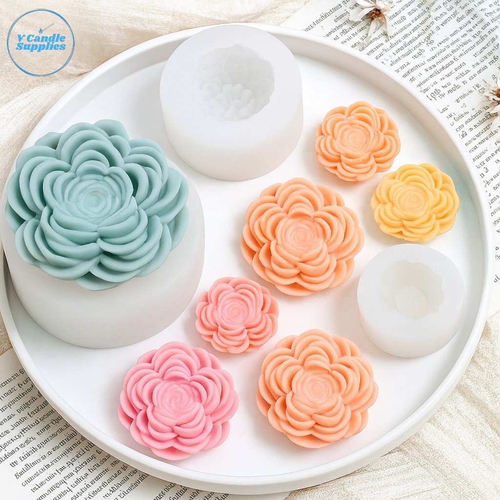 Succulent Bloom Candle Mold Big Small Vc067 Vc068 Silicone