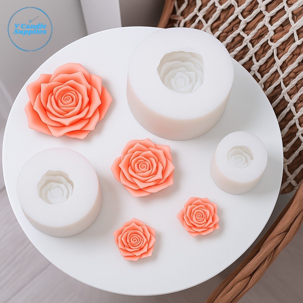 Whispering Rose Candle Mold (Small & Big) - VC071, VC072 | Silicone ...