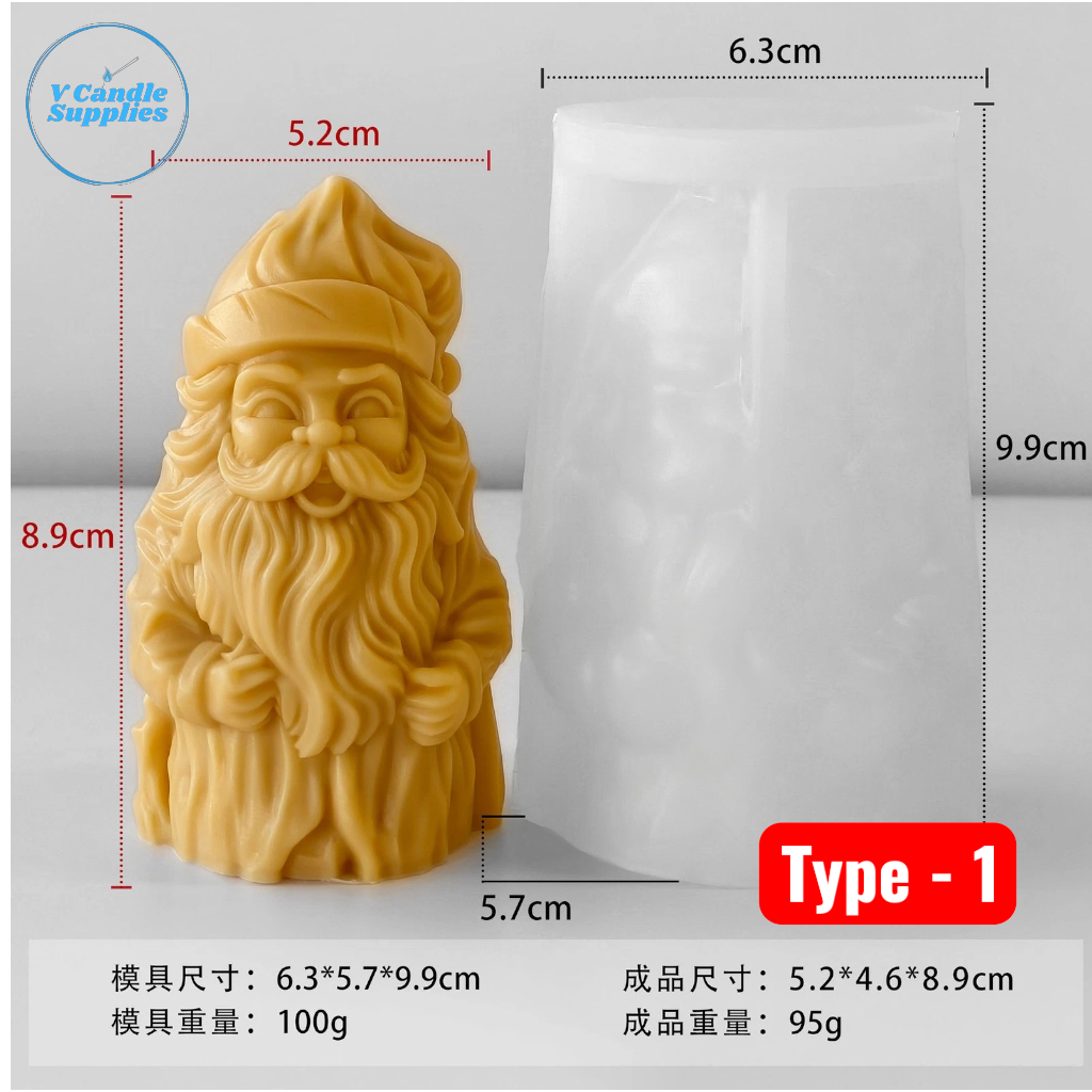 3D Santa Claus Mold (Two Variations) – VC089, VC090 | Silicone Molds ...
