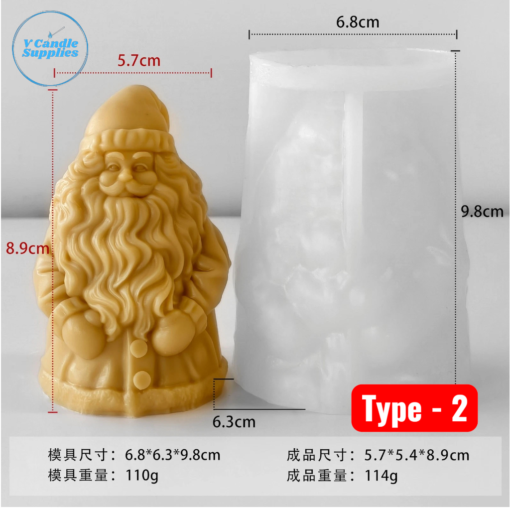 3D Santa Claus Mold (Two Variations) – VC089, VC090 | Silicone Molds ...