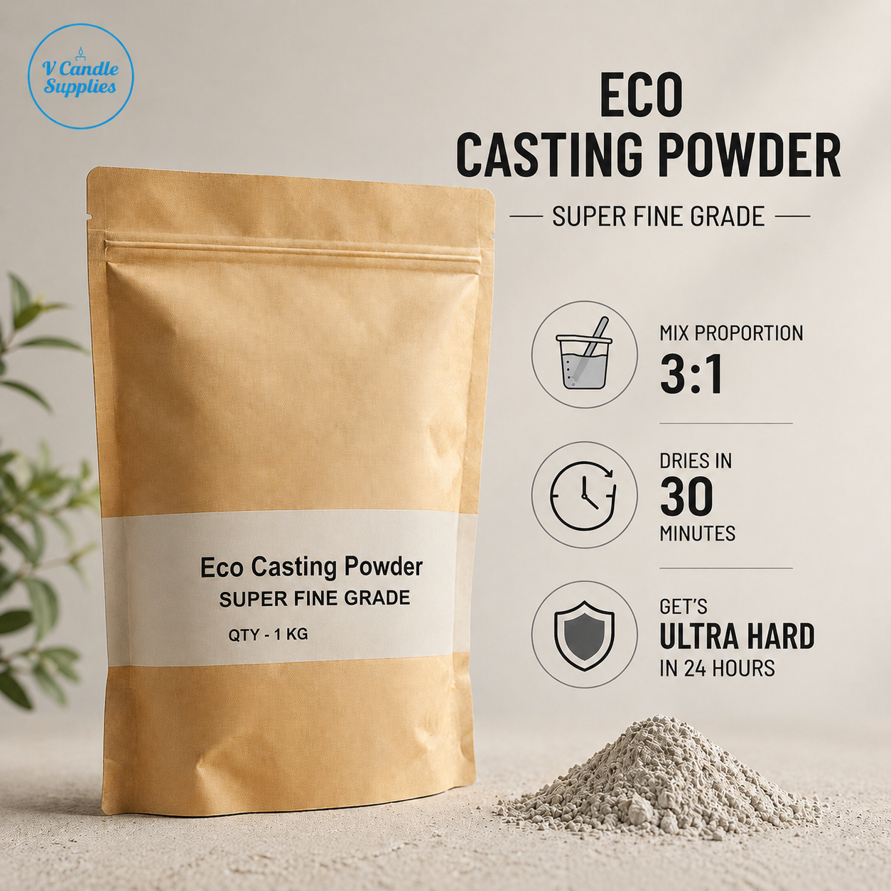 3:1 Fast Curing Eco Casting Powder - Natural Grey Color | Casting ...